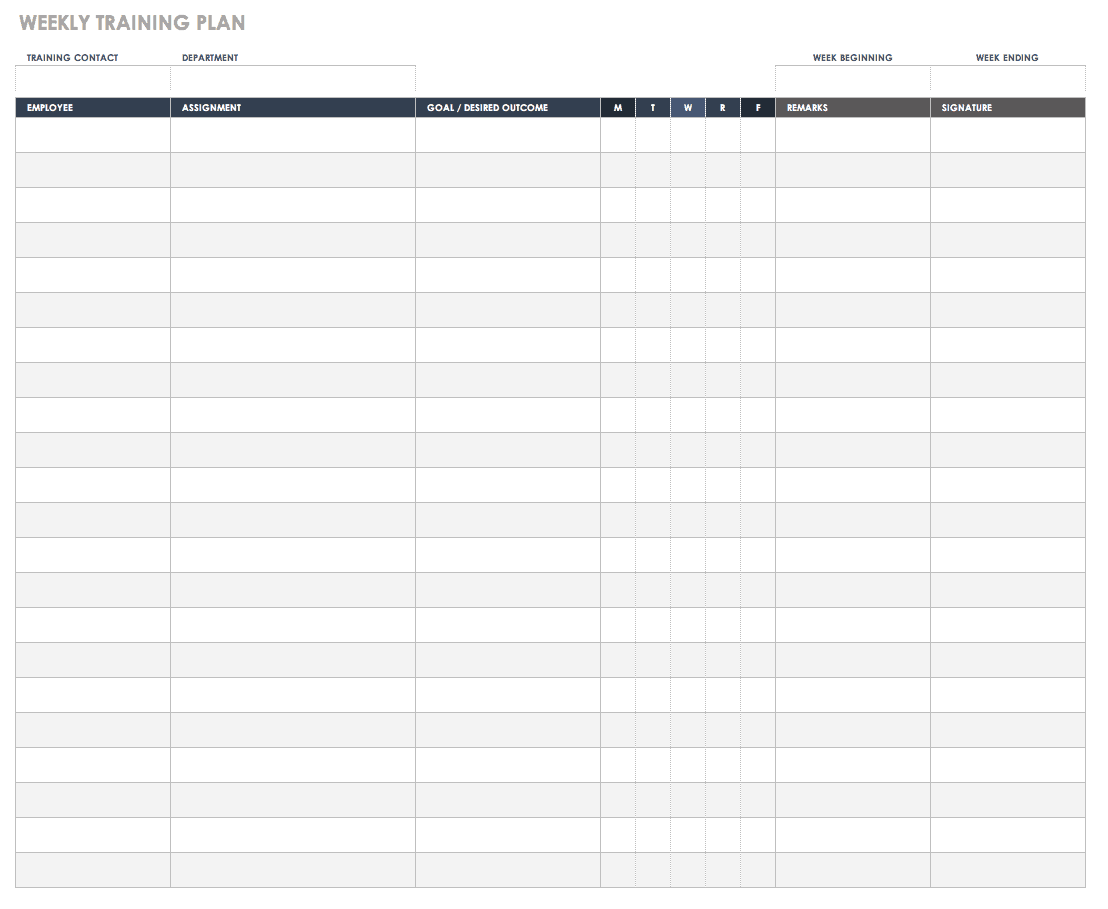 5 Employee Training Templates Word Excel Formats