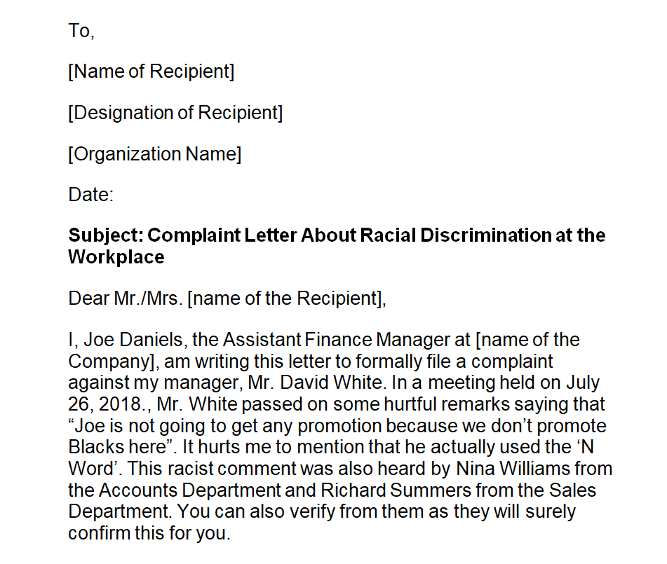 12 Formal Complaint Letter Samples Formats 12 Formal Complaint Letter Samples Formats